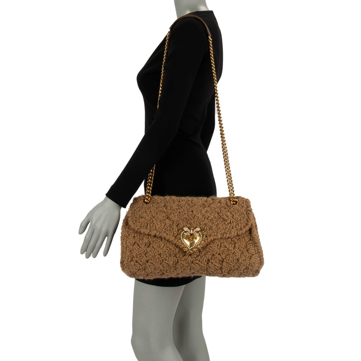 DOLCE & GABBANA Knitted Wool Crossbody Shoulder Bag DEVOTION DOLCE & GABBANA Knitted Wool Crossbody Shoulder Bag DEVOTION