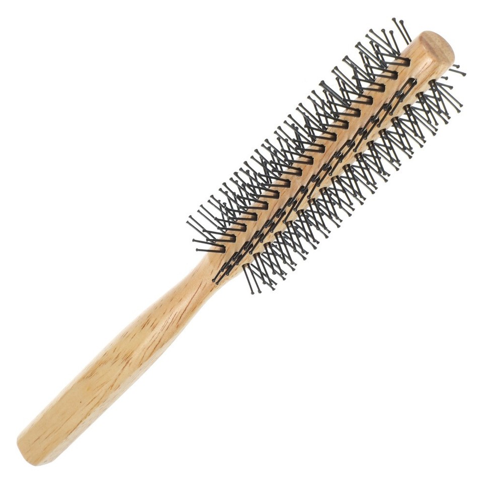 Wooden Roller Comb Small Round Brush Blow Drying Comb for Hair Styling ...