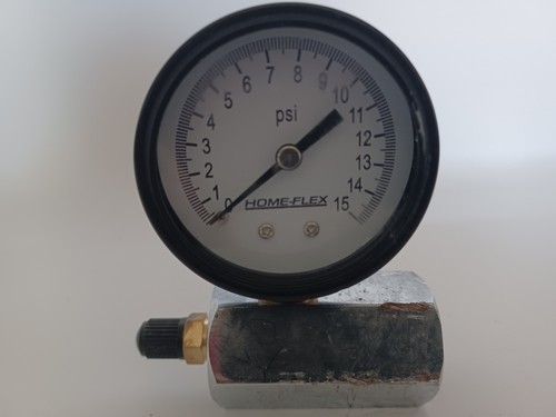 HOME FLEX Pressure Test Gauge 15 Psi LP Gas Pipe Line Testing Tool Leak ...