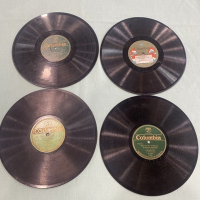 Lot of 4 Vintage Columbia 10” 78 RPM records 1910's-1920's No Sleeves ...