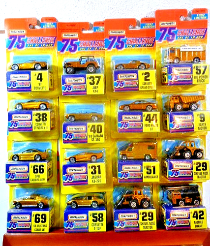 1997 Matchbox 75 Challenge Gold Diecast Car Lot of 16 LE Assorted ...