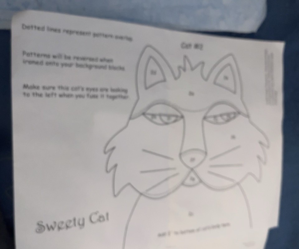 Sweety Cat! by Sandy Fitzpatrick Block Quilt Pattern & Fabric Started ...