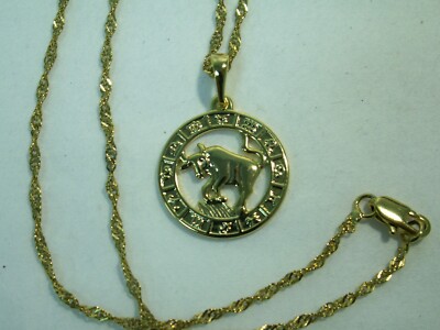 Taurus Gold Tone BULL Pendant Necklace | eBay