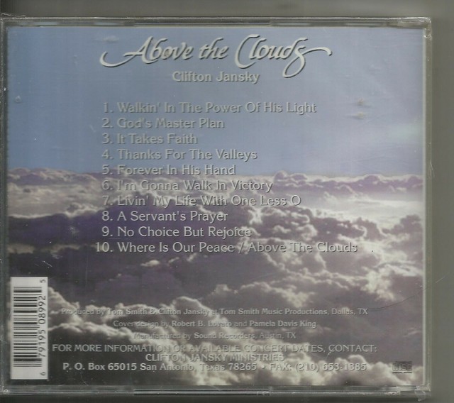 Above the Clouds by Clifton Jansky (CD, Oct-2001, Clifton Jansky) for ...