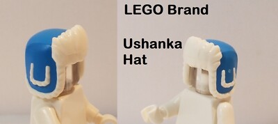 LEGO Minifigure Ushanka Hat Ear Flaps Winter Blue White Arctic Fur ...