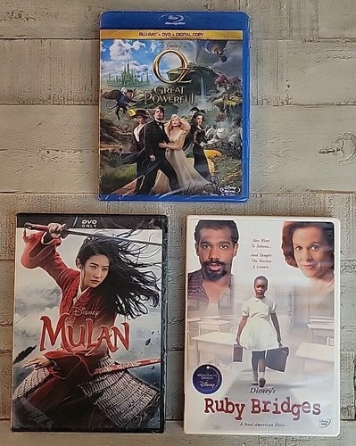 Disney 3-Movie Lot Oz The Great And Powerful Blu-ray + DVDs Mulan / Ruby Bridges | eBay