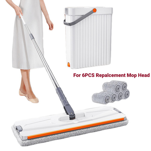 130CM Home Floor Clean System 360 Rotating Mop With 6*Microfiber Cloth ...