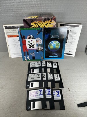 Strike Commander PC Game 1992 3.5" Disks Chris Roberts MS-DOS W/ Speech ...