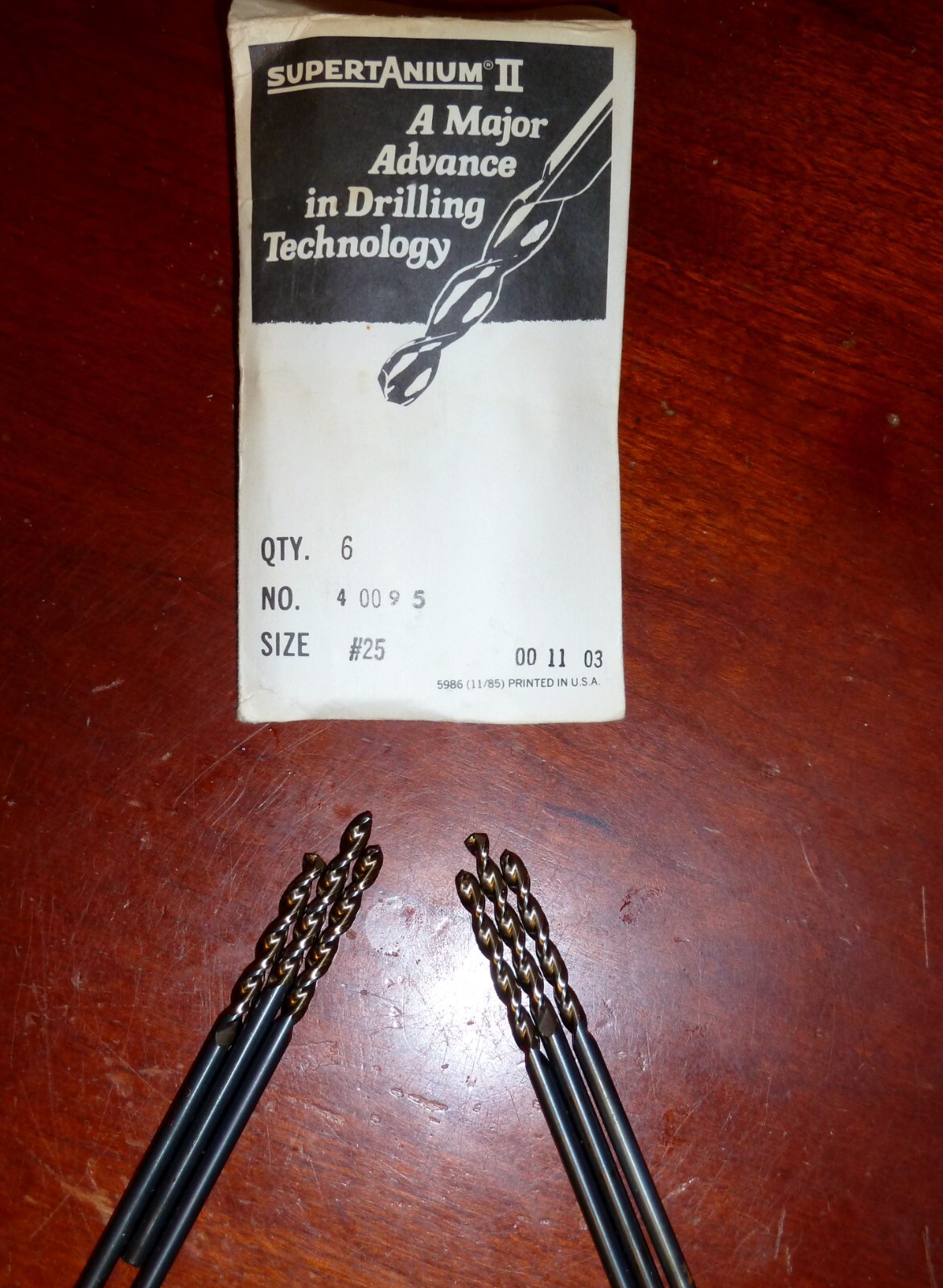 No 25 #25 Drill bits - Made in the USA - 1/2 dozen (6) SuperTanium ...