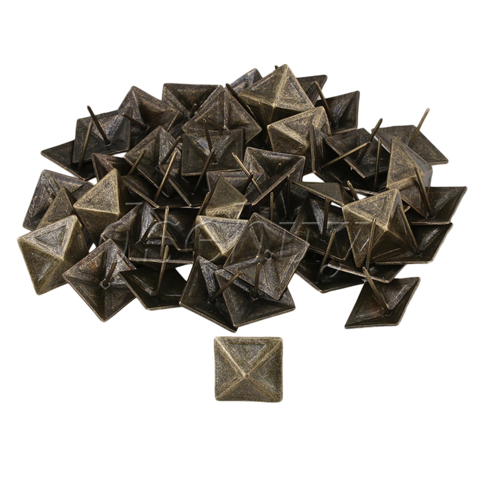 50Pcs Antique Square Upholstery Nails Decorative Tacks 30x30mm Bronze ...