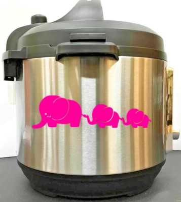 Cute Elephant Family - Pink Vinyl Decal Sticker for Instant Pot ...
