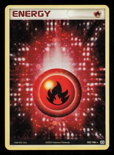 Pokemon Card Fire Energy Basic 102/106 Reverse Holo Foil Rare EM ...
