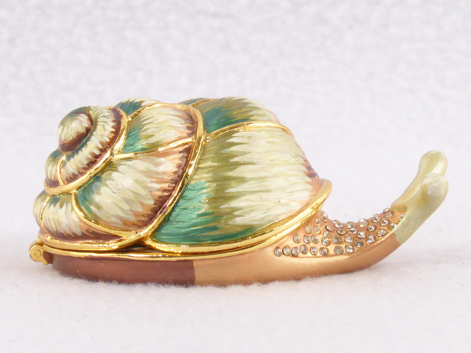 Westland SNAIL Magnetic Hinged Enamil Trinket Box with Crystals. | eBay