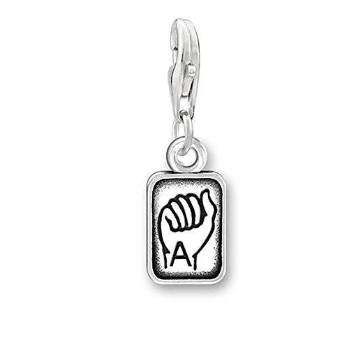 Sign Language Charm Pendant for Bracelets or Necklaces "A" | eBay