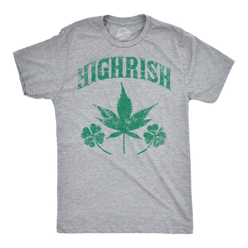 Mens Highrish T Shirt Funny 420 High Irish Clover Sarcastic Saint ...