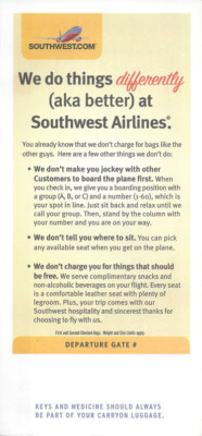 Southwest Airlines ticket jacket wallet c 2012 differently [3051] Buy 4 ...
