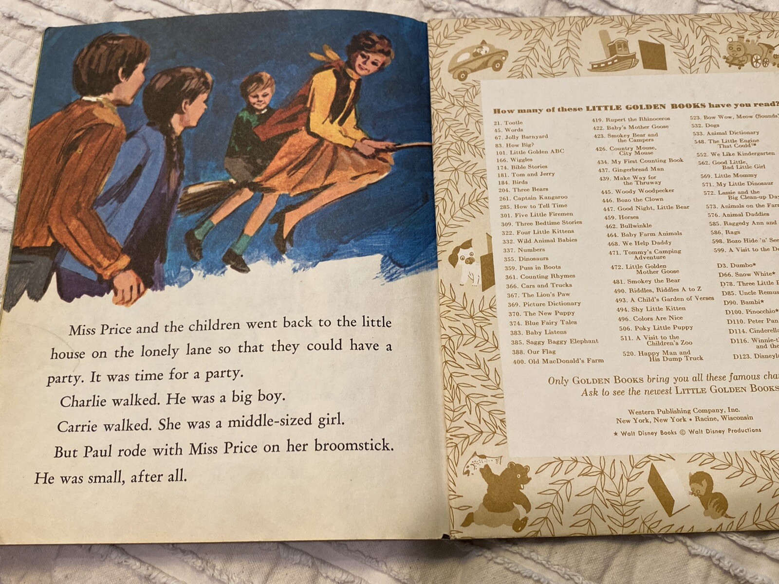 BEDKNOBS AND BROOMSTICKS LITTLE GOLDEN BOOK 1971 DISNEY VERY GOOD! | eBay