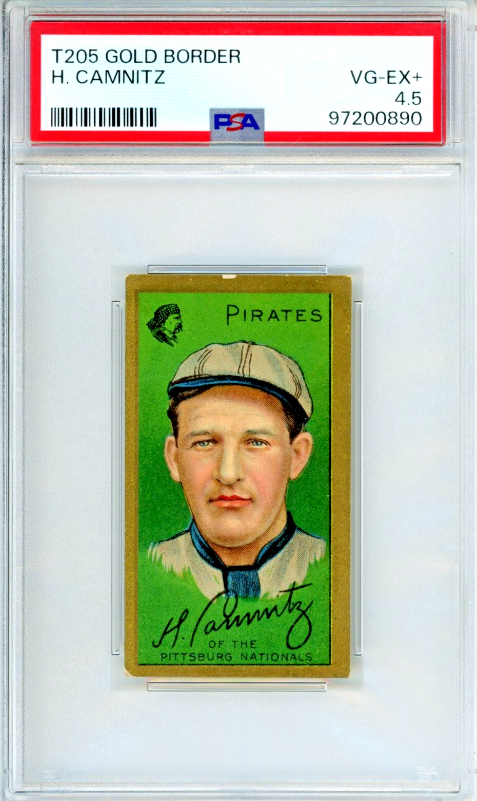 1910 T205 Gold Border Howie Camnitz baseball card, PSA graded VG-EX 4.5 ...