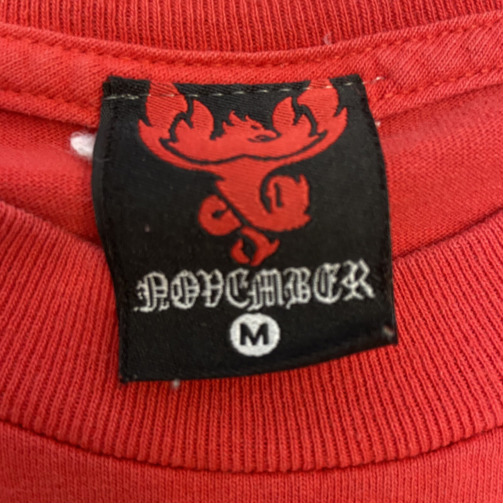 Vintage November Men’s Y2K Logo Distressed Red & Whit… - Gem