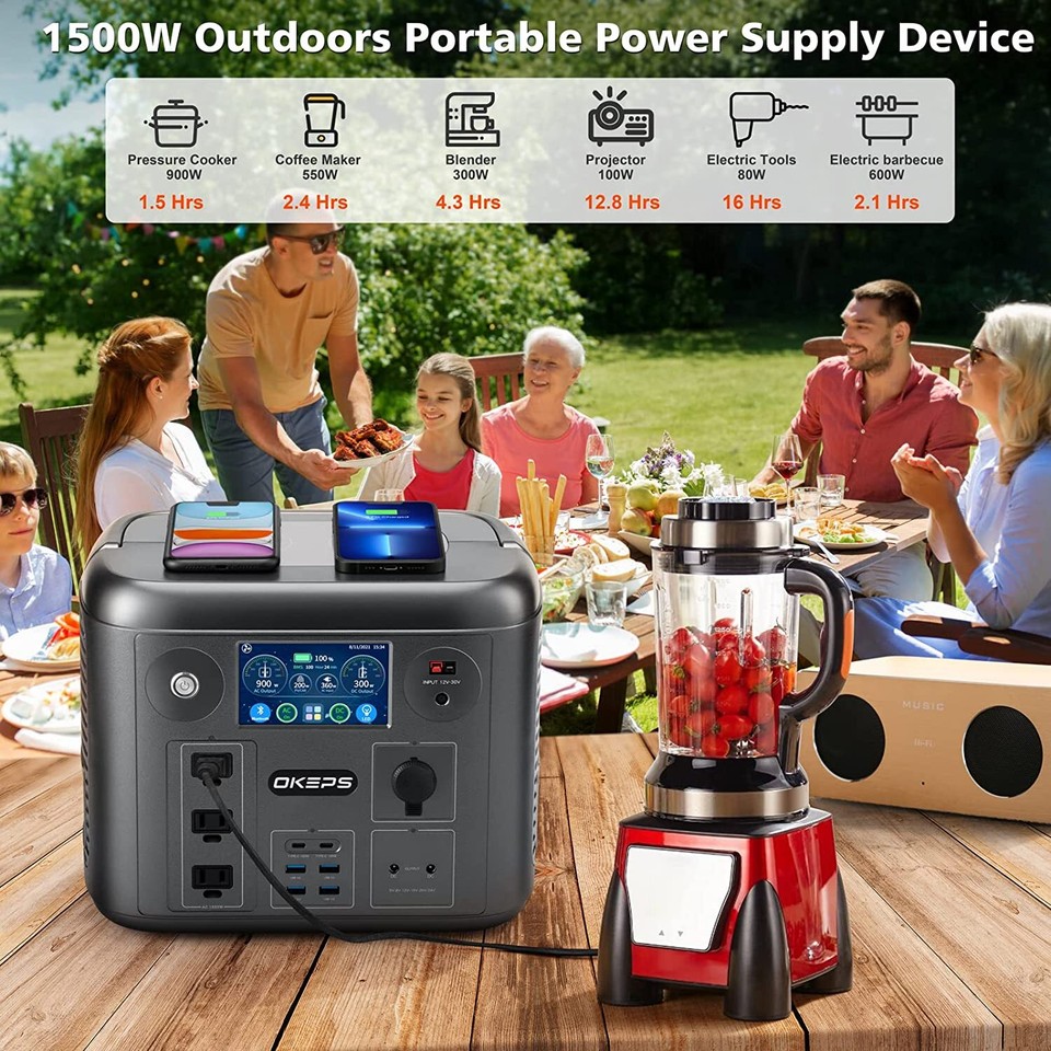 Solar Panel Kit Power Generator Portable 1280Wh Battery Pack 1500W ...