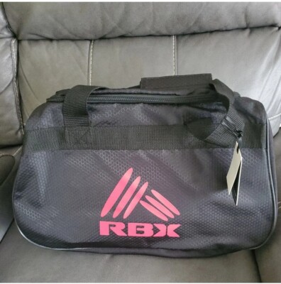 RBX Duffel Small Durable Bag Black Red Logo Zip Top Fits Gym Locker NEW ...