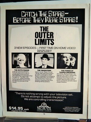 OUTER LIMITS (TV SCI-FI) / CODE NAME ZEBRA 1988 VIDEO DEALER BROCHURE ...