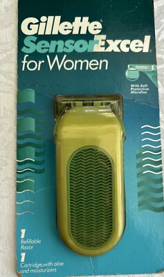 Gillette Sensor Excel Razor for Women 1 Refillable Razor 1996 VTG ...