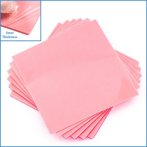 1pc Pink 100x 100x 3mm Silicone Thermal Pad Sheet Computer CPU VGA ...