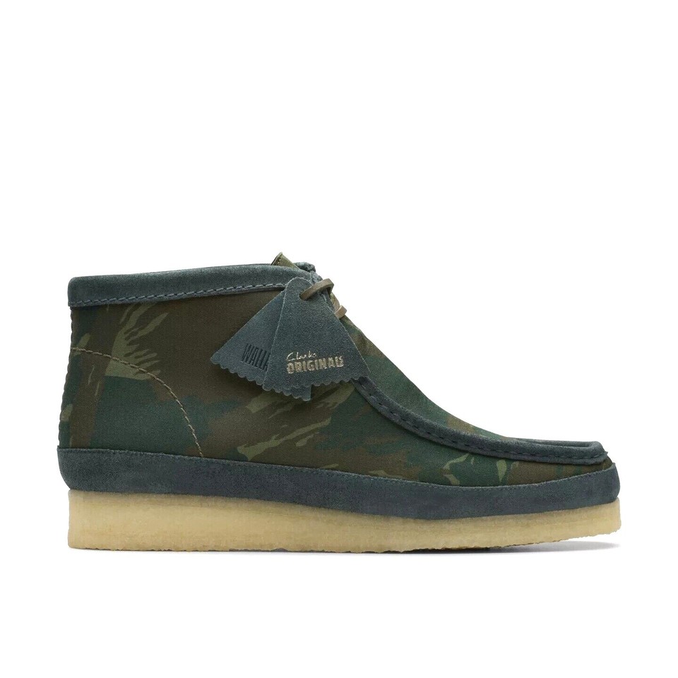 NEW 2024 MEN Clarks Wallabee Green Camouflage Limited Edition lace up ...