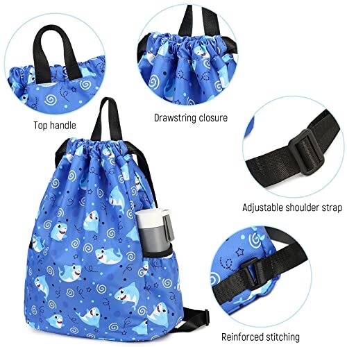 Drawstring Backpack For Kids Coconut Tree Bags For Girls Mini Gym Dance ...