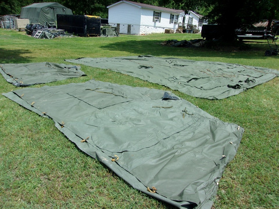 MILITARY 16x16 FRAME TENT SURPLUS US ARMY ..NO FRAMES INCLUDED CAMPING ...