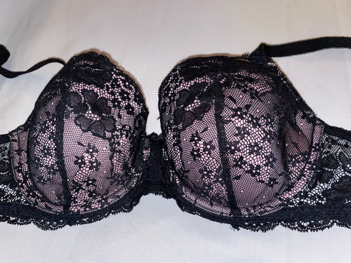 Victoria Secret 36C bra very sexy lace Black vintage Dream Angels Lined ...