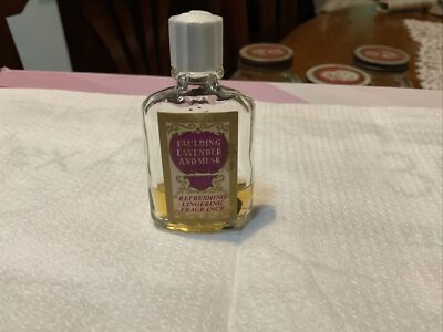 RARE VINTAGE FAULDING LAVENDER AND MUSK PERFUME BOTTLE PURSE SIZE GLASS ...