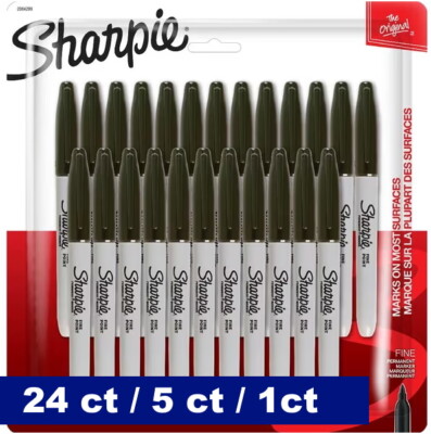 24x/5x/1x Sharpie Pen Fine Tip Black Permanent Marker Sharpies Markers ...