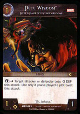VS System: Pete Wisdom, Peter Paul Winston Wisdom [Played] Marvel ...