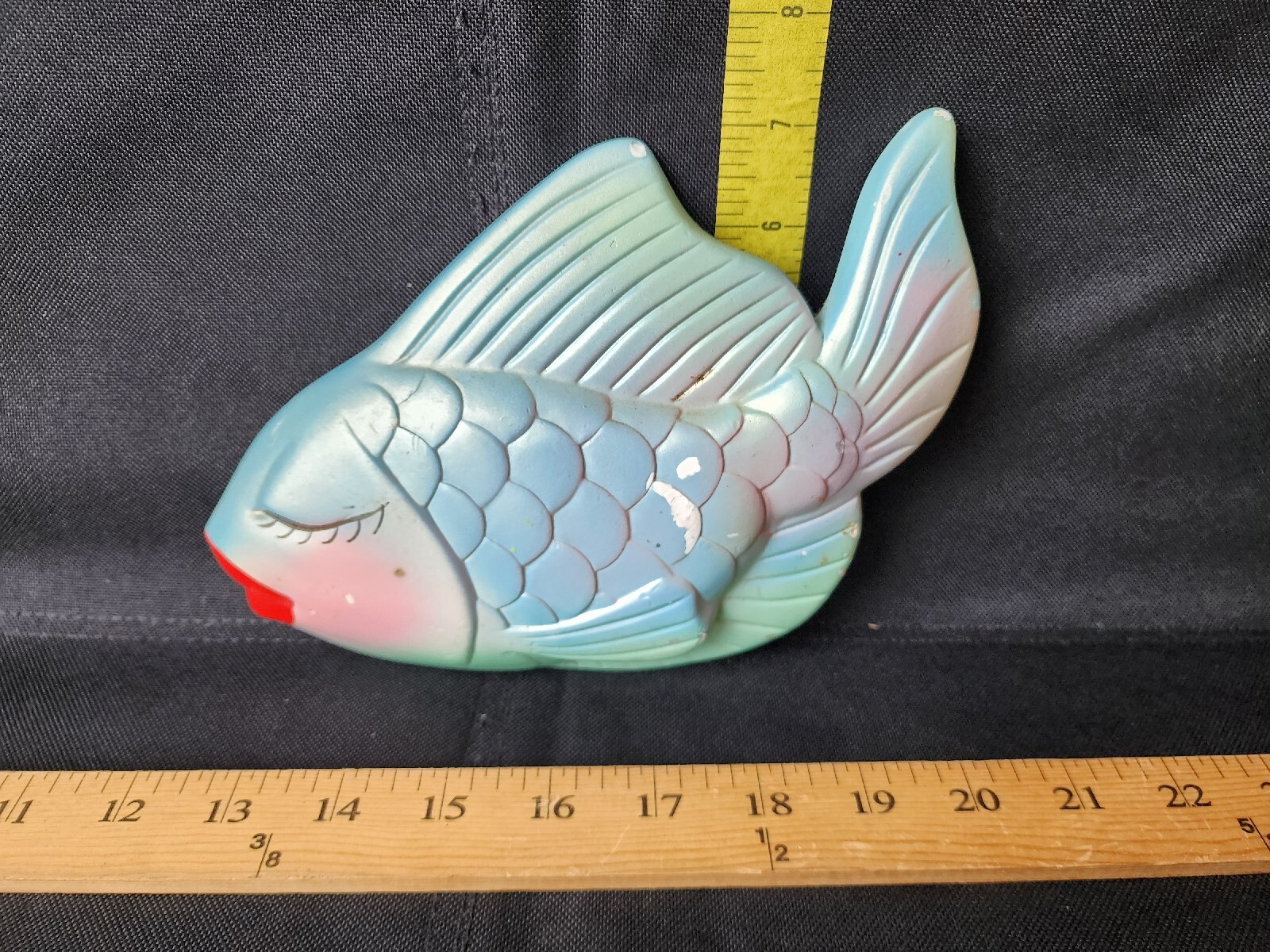 Vintage 70s Miller Studio Chalkware Fish Wall Plaque Large Blue Lady ...