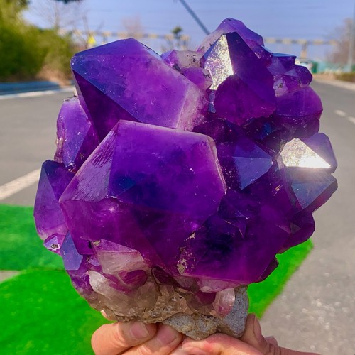 7.92LB Natural Amethyst geode quartz cluster crystal specimen Healing ...