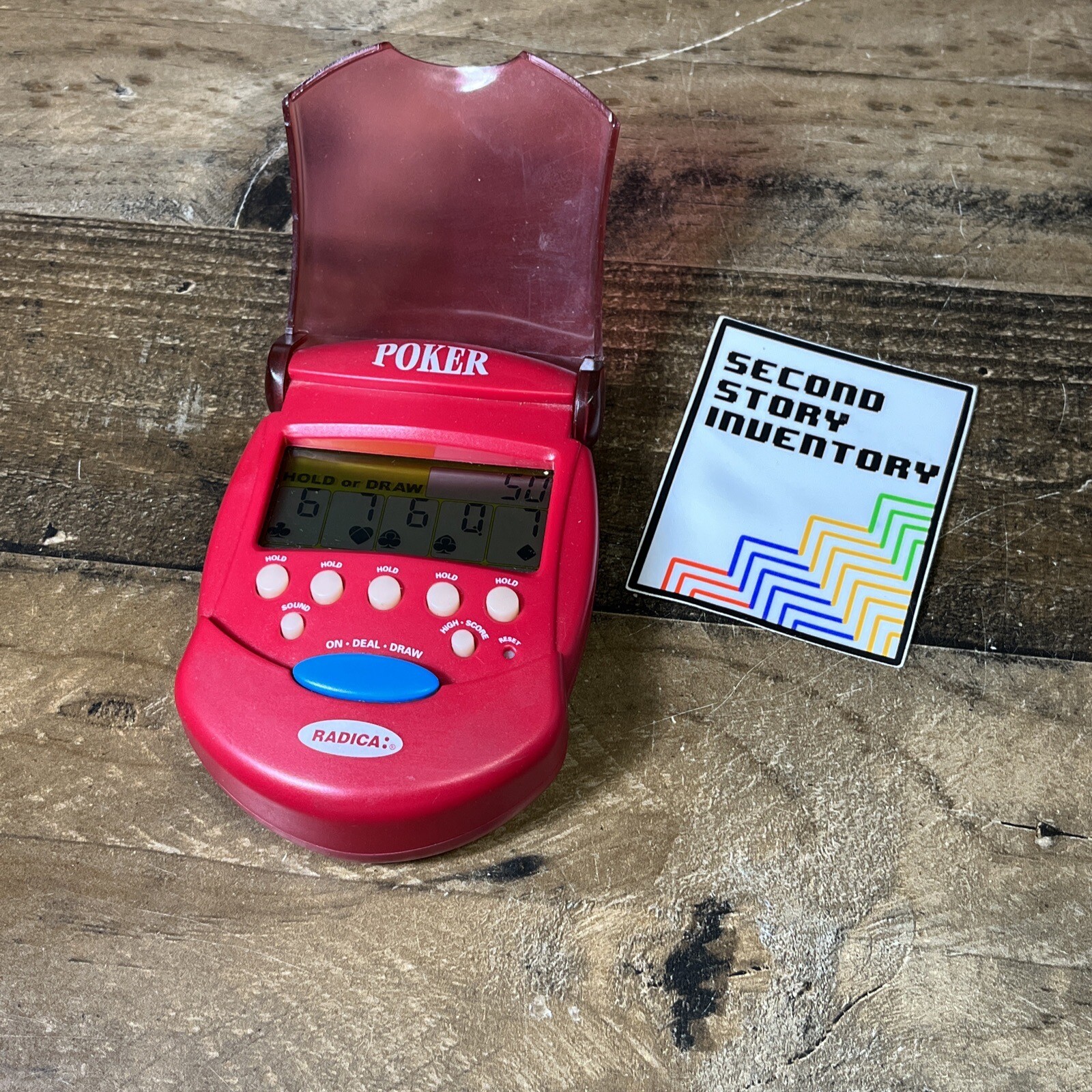 2001 Radica Red Flip Top Pocket Poker Electronic Handheld Game TESTED ...