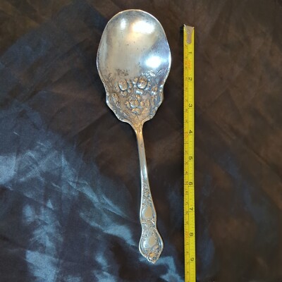 Antique RC Co. Silverplate Spoon Rose Pattern 9" 1909 | eBay