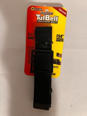 Outdoor Connection- Blk Tuf Belt/Trouser belt -1 1/4"W x 54"L- | eBay