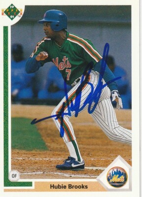 HUBIE BROOKS NEW YORK METS SIGNED 1991 UPPER DECK CARD #787 | eBay