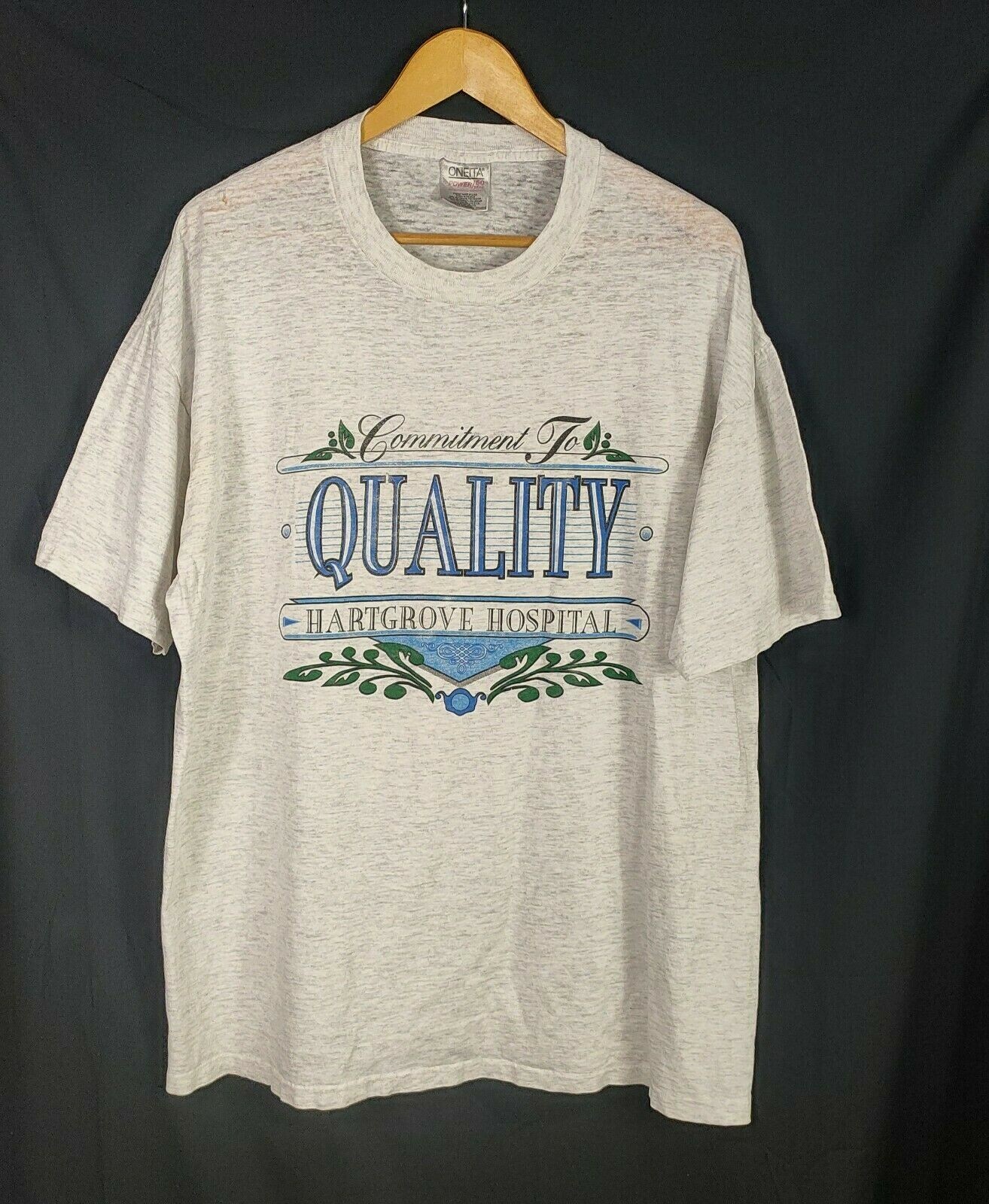 Oneita Vintage Men's Hartgrove Hospital T Shirt Size … - Gem