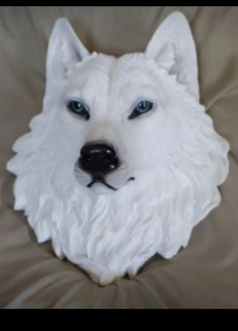 White Wolf Hybrid With Blue Eyes