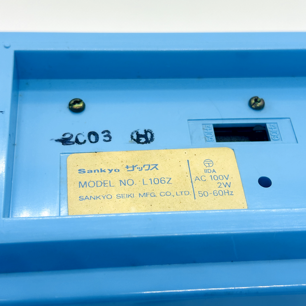 VINTAGE Sankyo MODEL L106Z Blue Flip Clock Age Showa retro VINTAGE Sankyo MODEL L106Z Blue Flip Clock Age Showa retro