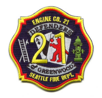 Seattle Fire Department Engine Company 21 Patch Washington WA | eBay