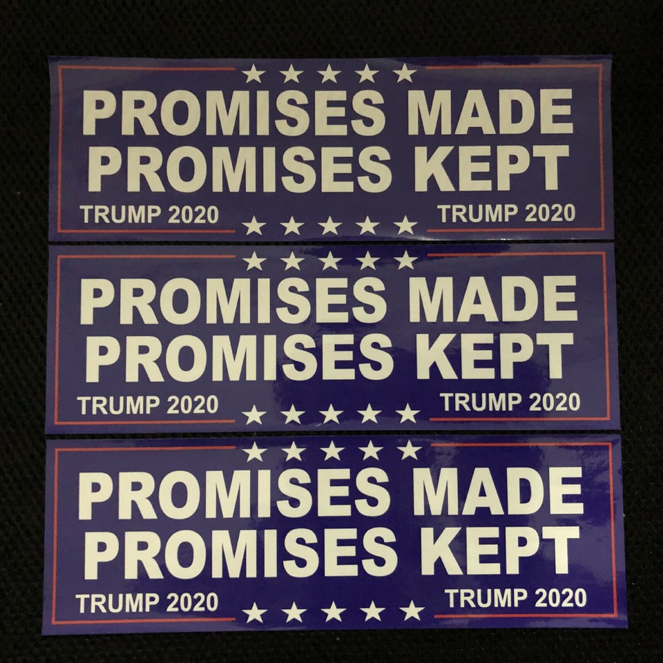 5pc Pro Donald Trump 2020 President Promises Made and Kept MAGA Bumper ...