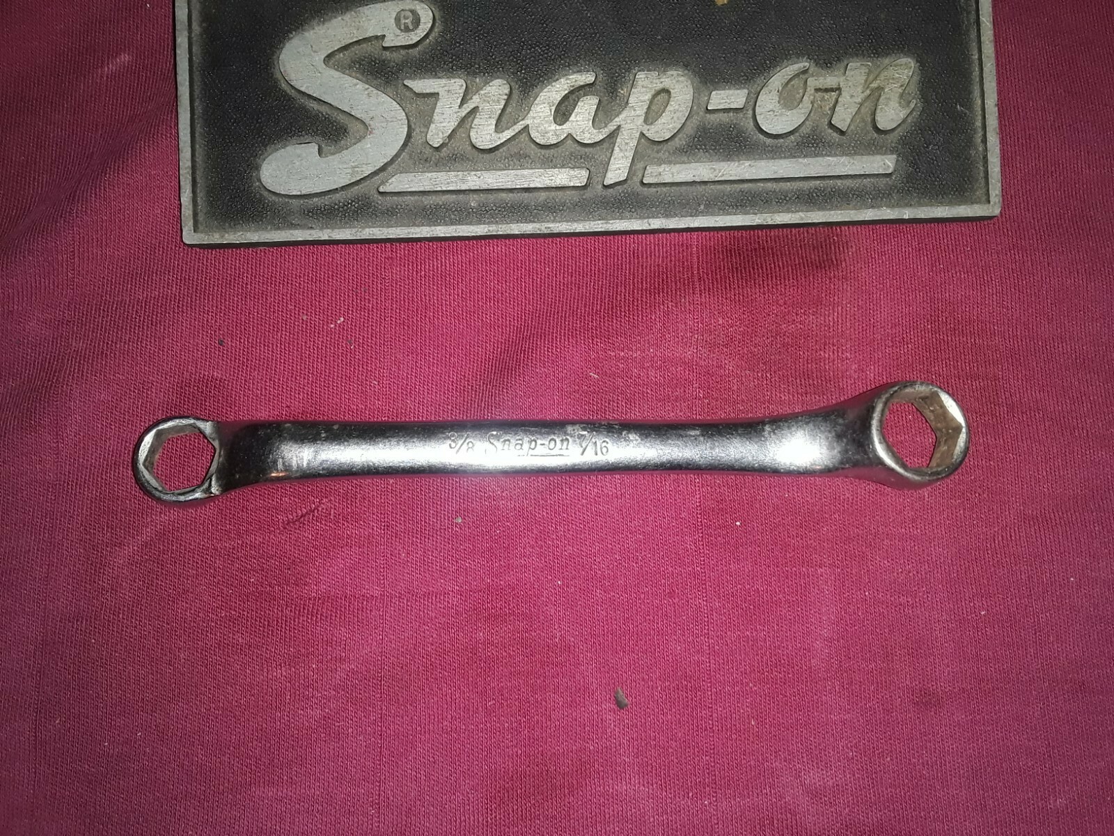 Vintage Snap On Short Dbl Box End Wrench 6pt XS1214-S 1964 3/8"×7/16 ...