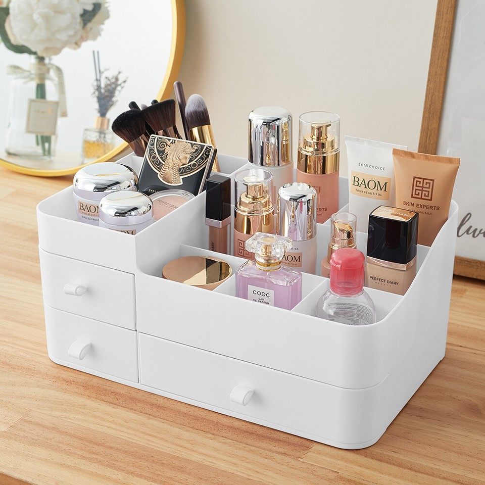 Large Plastic Beauty Box Make Up Storage Drawers Cosmetic Organizer ...