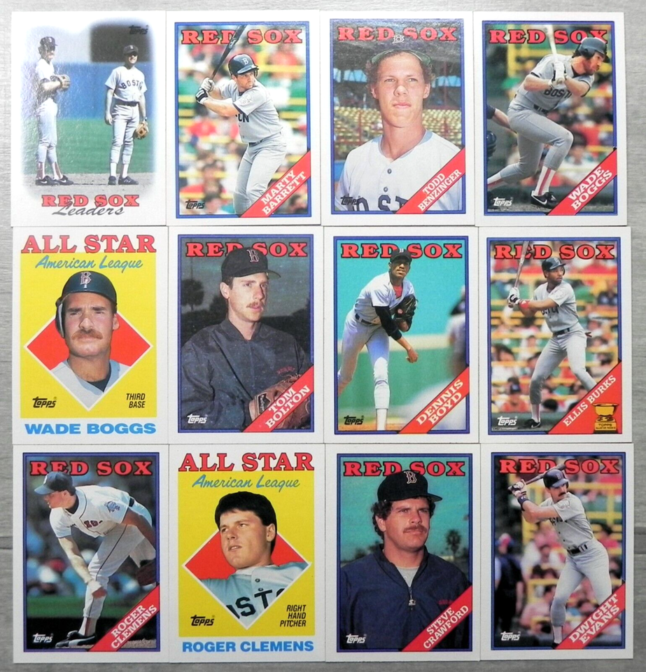 Boston Red Sox 1988 Topps 33-Card Team Set with Trade _ Receive Exact ...