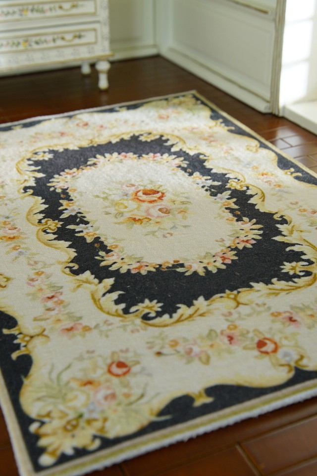 Wonderful Victorian Nice Roses Floral 1/12 Dollhouse Rug | eBay